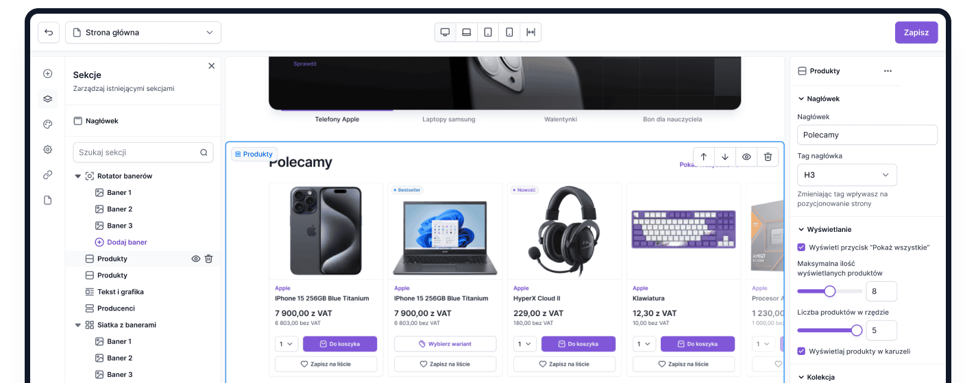 Intuicyjny kreator sklepu – RedCart